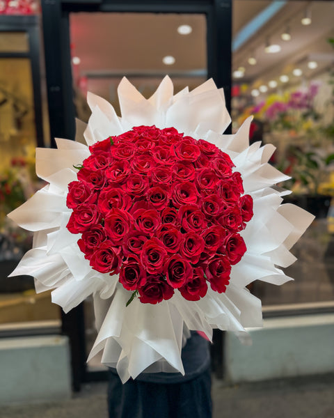 The Alfrieda Declaration | Grand Red Rose Bouquet St Albans – i.ceé Blooms