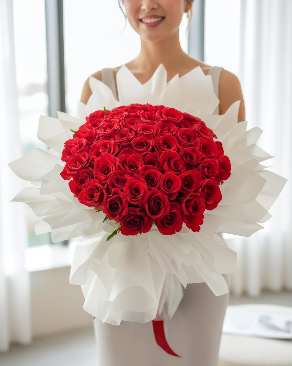 The Alfrieda Declaration | Grand Red Rose Bouquet St Albans – i.ceé Blooms